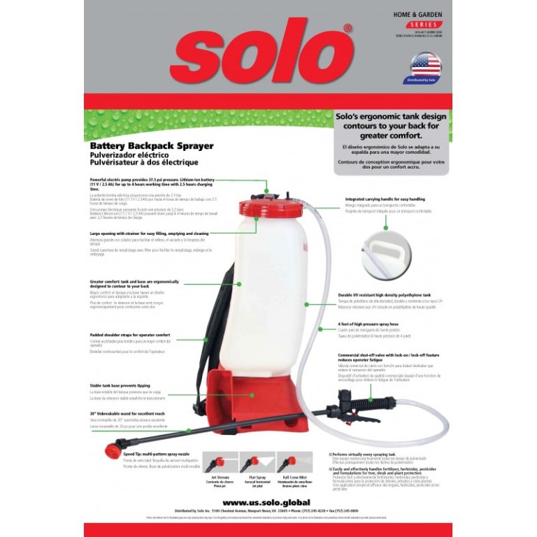Solo 441 Battery-operated Backpack Sprayer, 4 Gallon